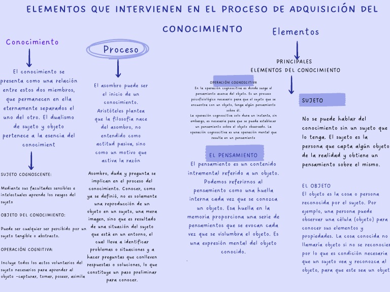 Elementos Que Intervienen en El Proceso de Adquisición Del Conocimiento | PDF | Pensamiento ...