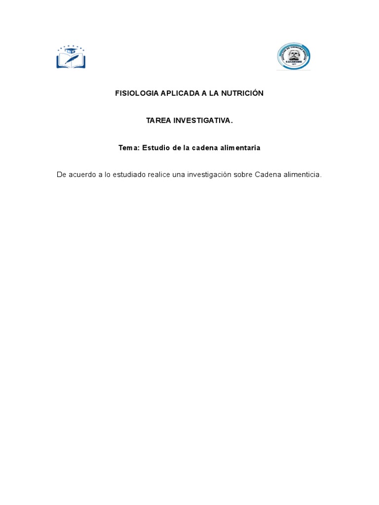 Trabajo Investigativo - Cadena Alimenticia. | PDF