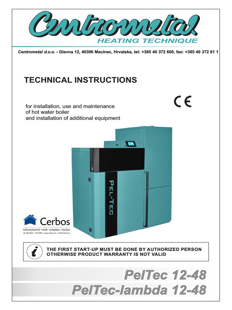 Pellet Boiler PelTec Lambda Installation Use Maintenance | PDF ...