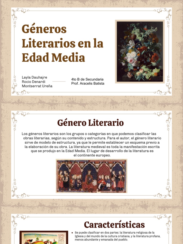 Literatura Medieval: Géneros y Autores | PDF | Literatura medieval ...