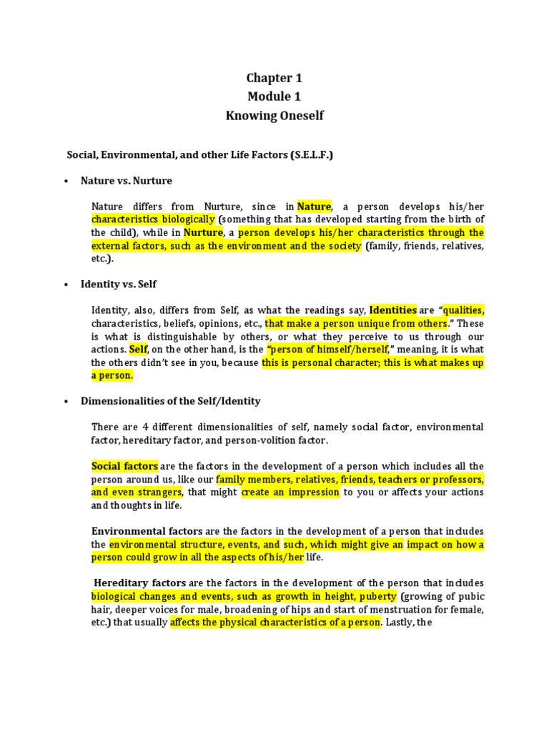 Chapter 1 Module 1 Eed1 Pdf Storytelling Identity Social Science 