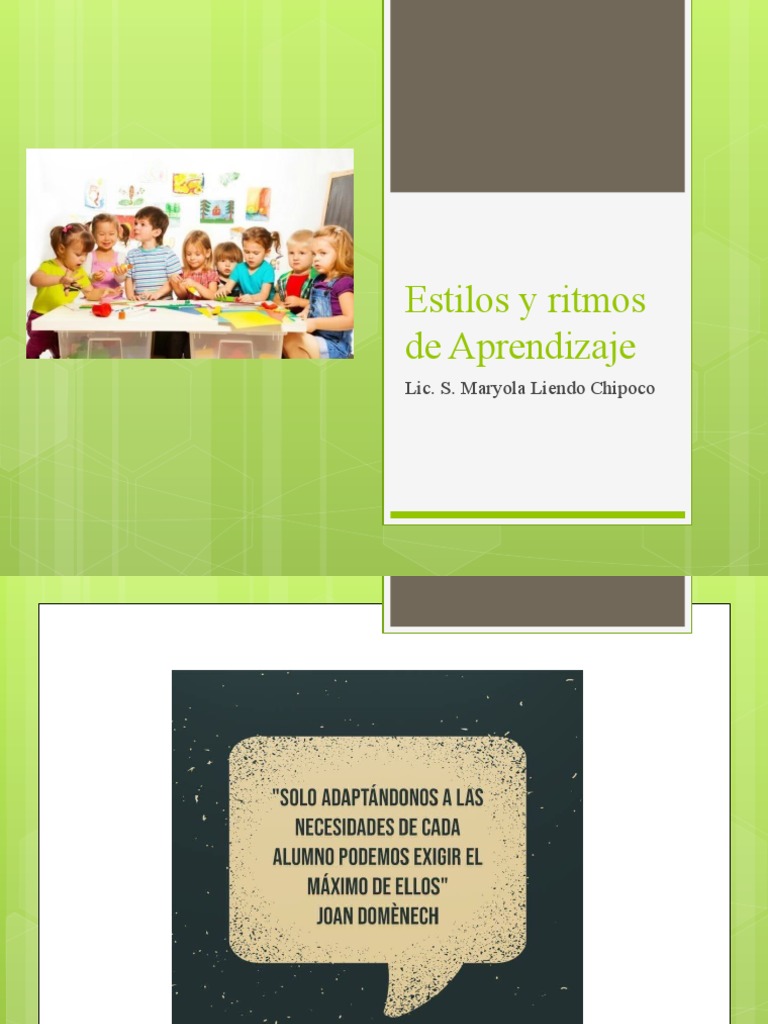 Estilos y Ritmos de Aprendizaje | PDF | Aprendizaje | Inteligencia