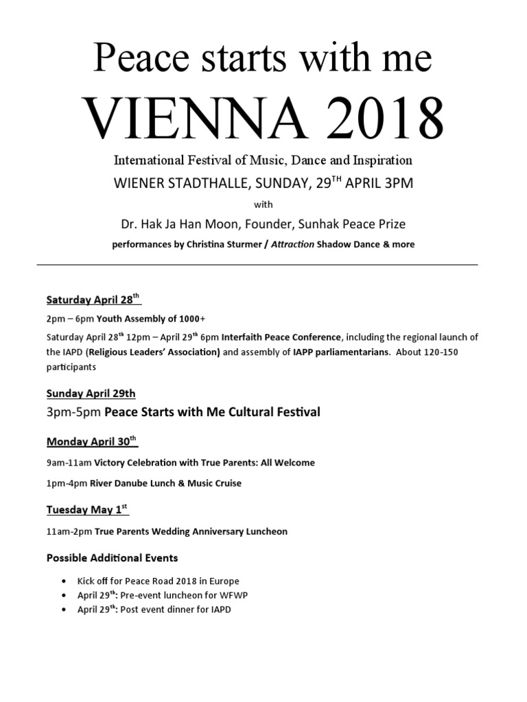 EU - 180201 - Vienna Weekend Schedule | PDF