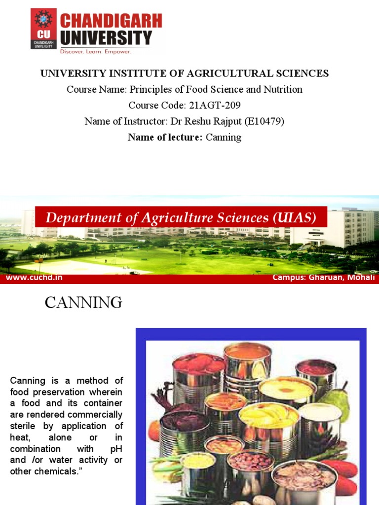 Lecture 2.1.4 Canning | Download Free PDF | Canning | Pressure Cooking