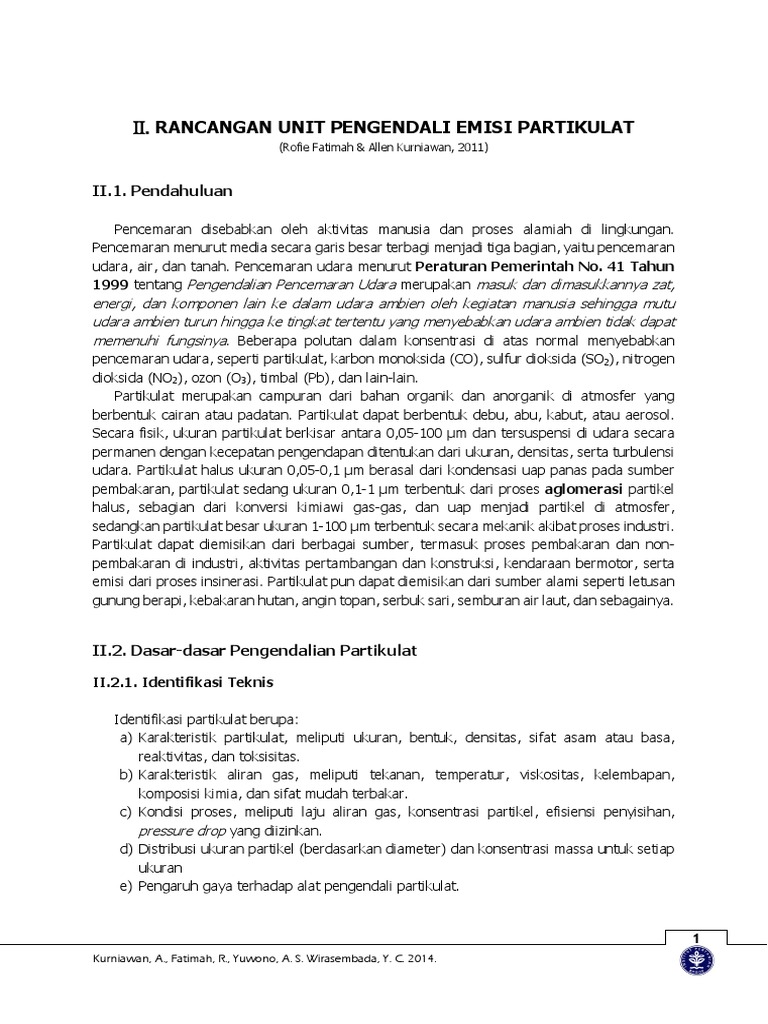 ROF-ALK - 2011 - Desain Unit Pengendali Partikulat-4 | PDF