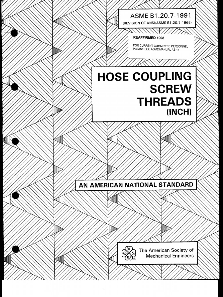 ANSI-ASME B1.20.7 Hose Coupling Screw Threads (1998 20p) | PDF ...