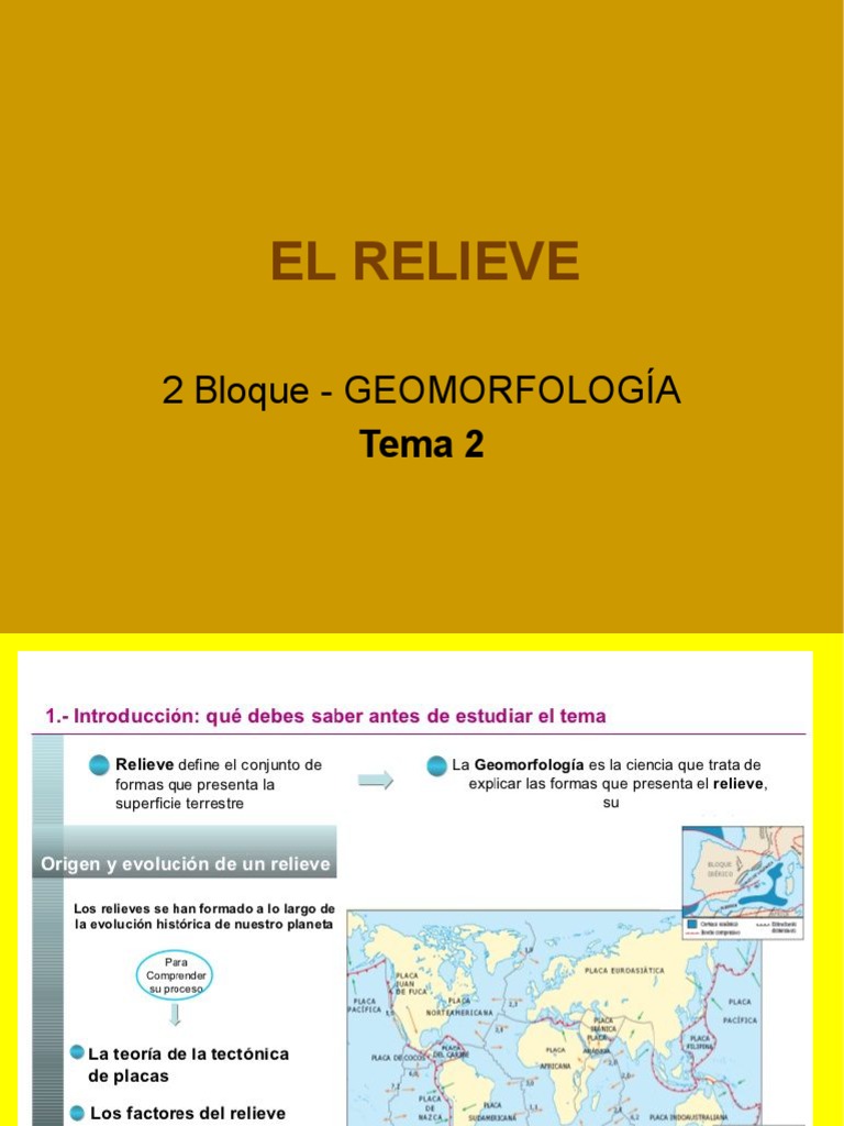 PowerPoint Tema 2 El Relieve | PDF | Volcán | glaciar