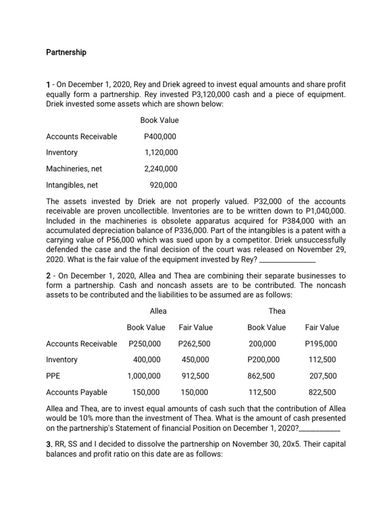 Partnership-WPS Office | PDF | Book Value | Liquidation