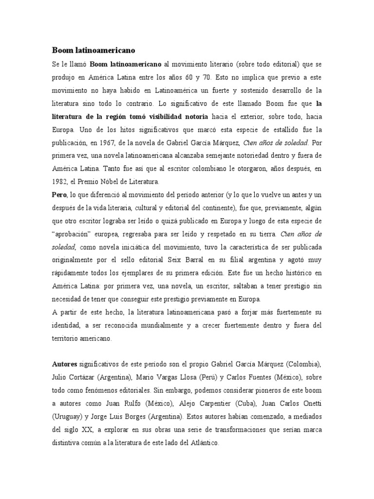 El boom latinoamericano: un movimiento literario que impulsó la identidad y el reconocimiento de ...