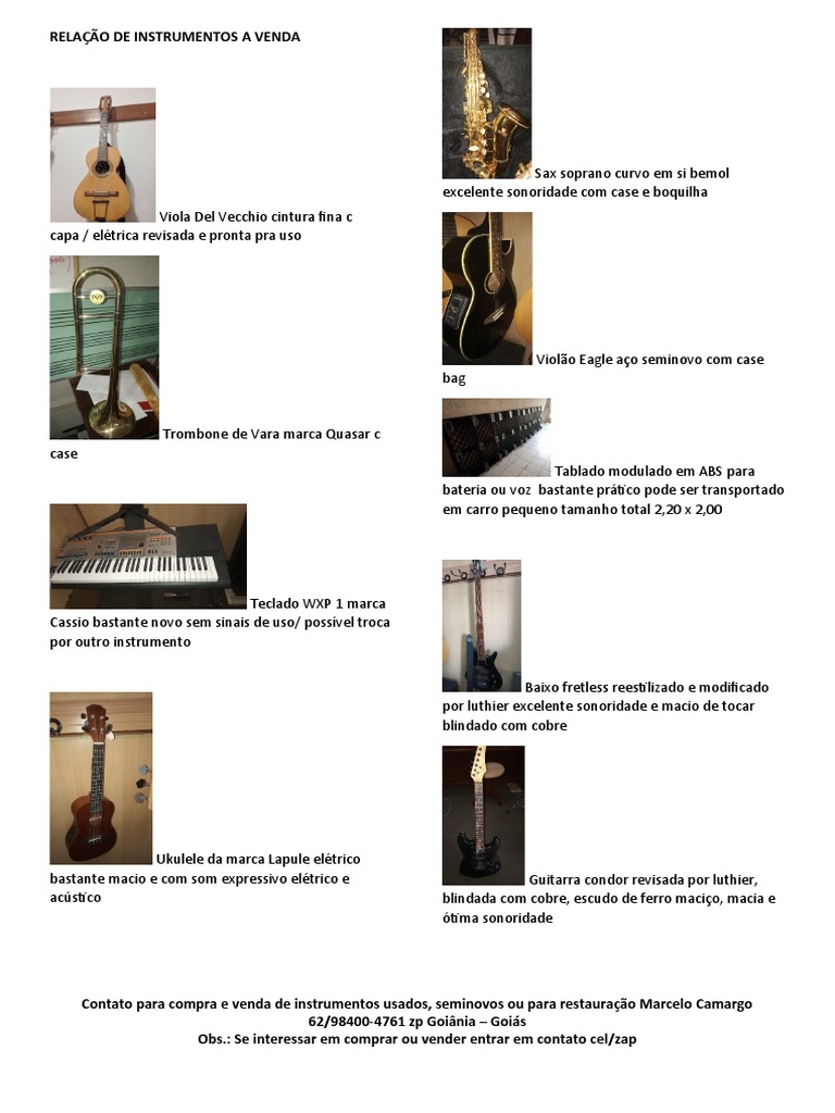 Venda Instrumentos | PDF | Artes Cênicas | Instrumentos musicais