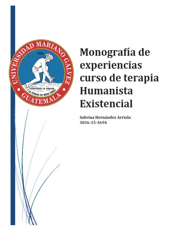 Monografia Terapia Humanista Existencial Pdf Psicoterapia