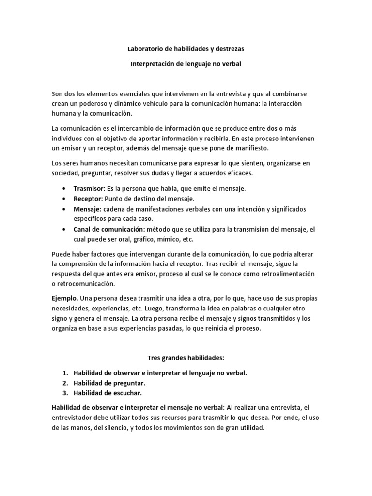 Laboratorio de Habilidades y Destrezas-Info | PDF | Comunicación ...