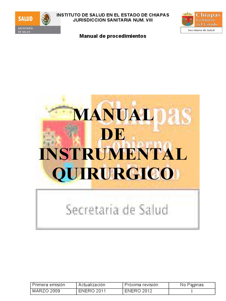 Manual de Instrumental Quirurgico | PDF | Esterilización (Microbiología) | Especialidades Medicas