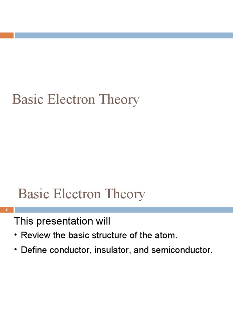 Basic Electron Theory | PDF | Electrical Conductor | Atoms
