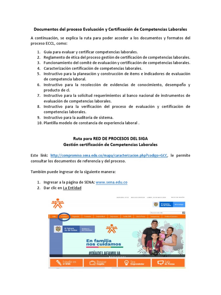 Documentos Proceso Evaluación y Certificación de Competencias Laborales | PDF