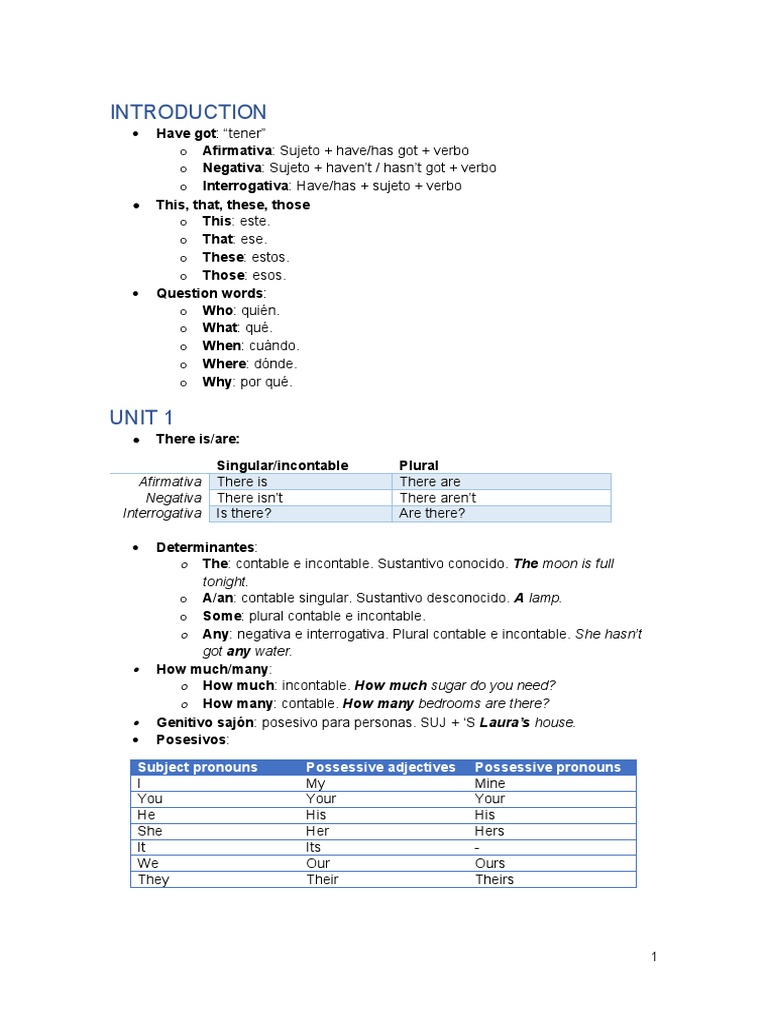 Resumen Gramática 1º ESO - Contenidos Generales | PDF | Language Mechanics | Cognitive Science
