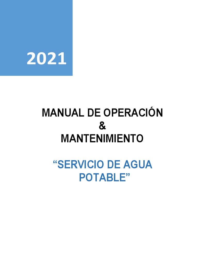 1 MANUAL DE OPERACIÓN -SISTEMA DE AGUA POTABLE | PDF | Agua | Blanqueador