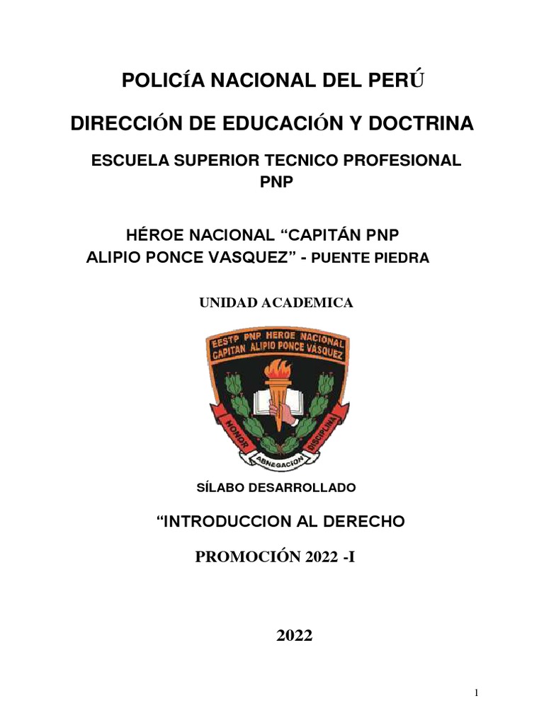 Silabo Introduccion Al Derecho Promociòn 2022-I | PDF | Constitución ... Silabo Introduccion Al Derecho Promociòn 2022-I | PDF | Constitución ...
