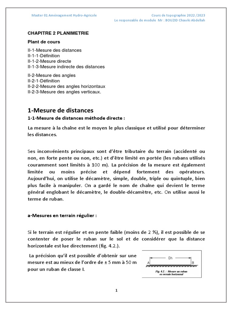 Introduction à la Planimétrie Topographique | PDF | Topographie | Boussole