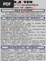 RA 9211 - Tobacco Regulation Act | PDF | Cigarette | Advertising