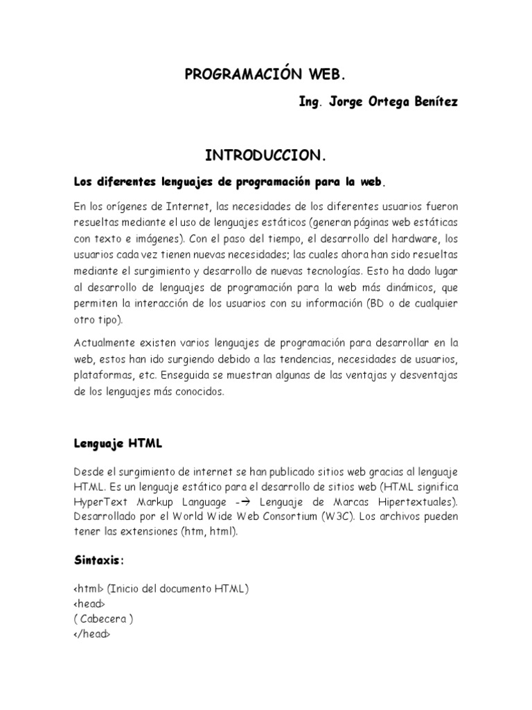 Programación Web | PDF | Php | Script Java