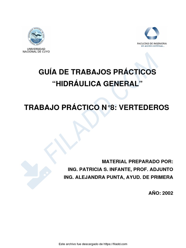 TP8 (Ejercicios Sobre Vertederos) | PDF | Mecánica celeste | Ingeniería
