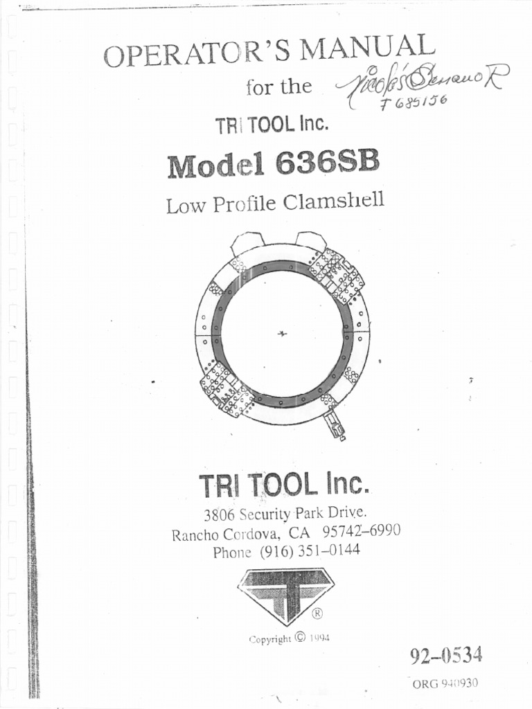 Manual de Operaciones TRI TOOL | PDF