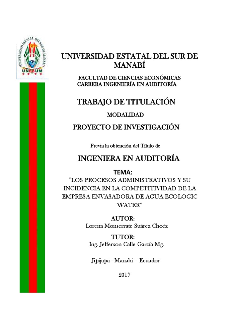 Unesum Ecu Audi 2017 19 Pdf Auditoría Business