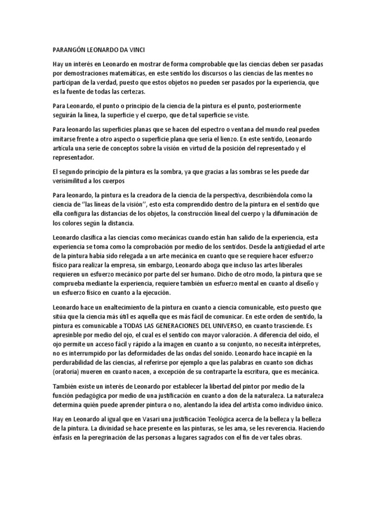 Parangón Leonardo Da Vinci | Descargar gratis PDF | Leonardo Da Vinci ...