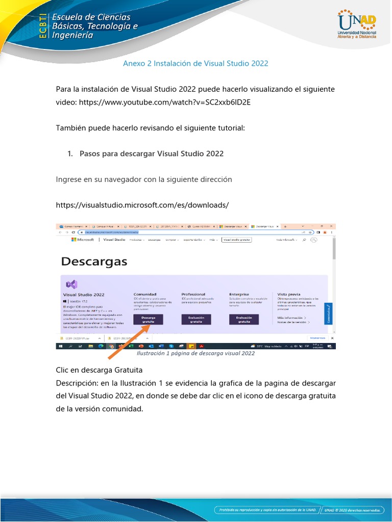 Guía de Instalación de Visual Studio 2022 | PDF | Microsoft Visual Studio | Interfaces gráficas ...