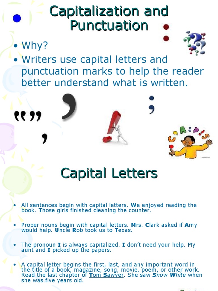 Capitalization and Punctuation 2020 | PDF | Comma | Sentence (Linguistics)