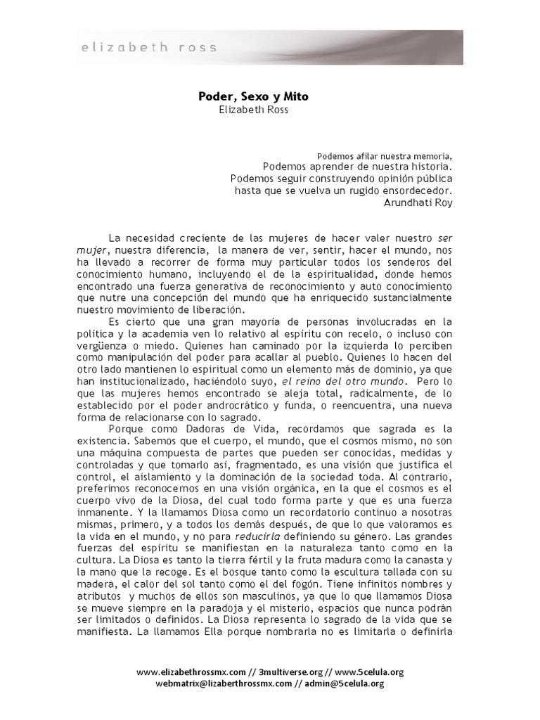 Poder Sexo y Mito | PDF | Matriarcado | Mujer