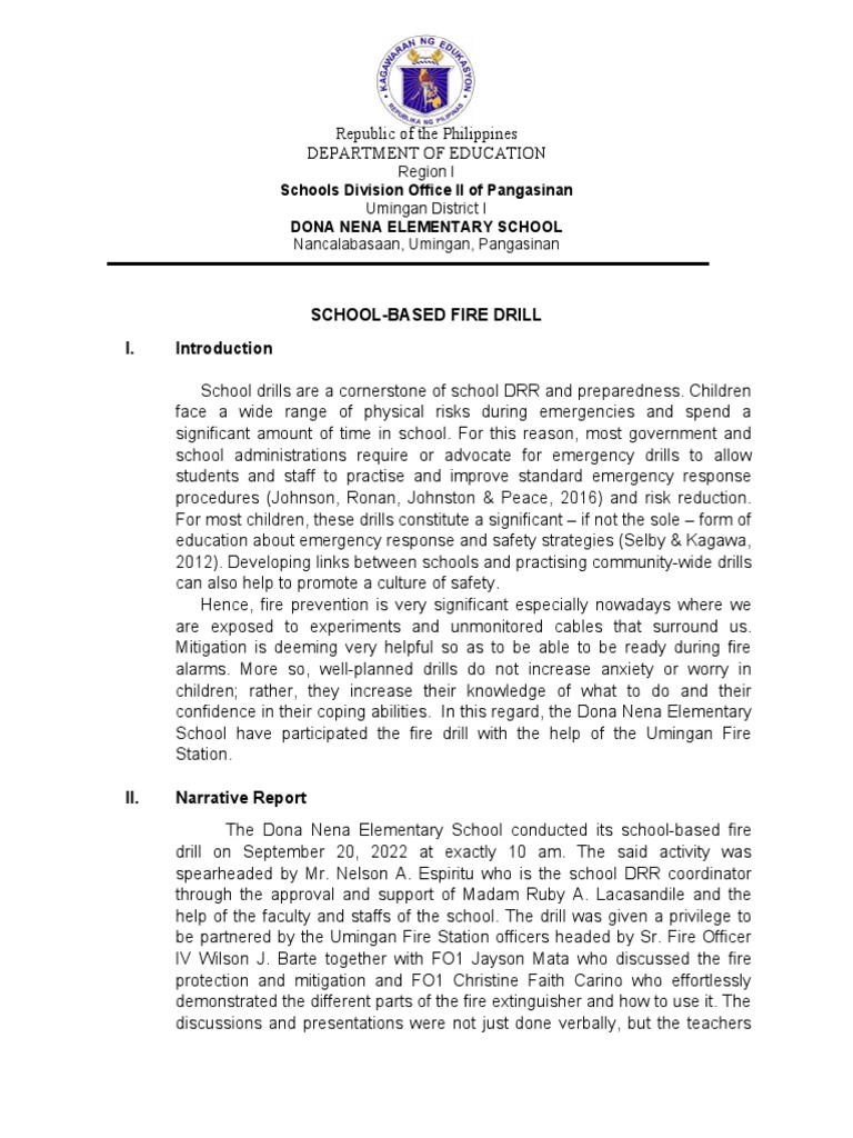 School-Based Fire Drill | PDF