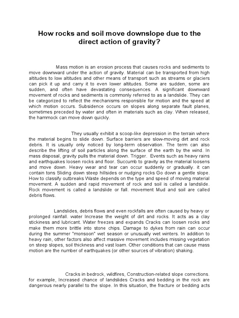 Gravity's Role in Landslides and Erosion | PDF | Landslide | Physical ...
