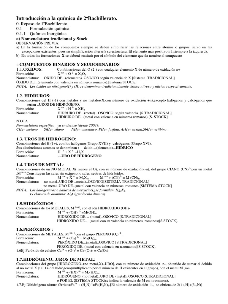 Formulaci N Inorg I | PDF | Sal (química) | Compuestos químicos