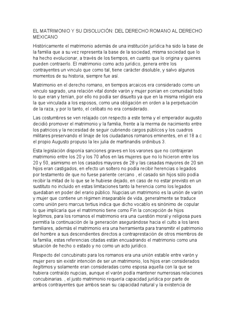 El Matrimonio y Su Disolución | PDF | Divorcio | Matrimonio