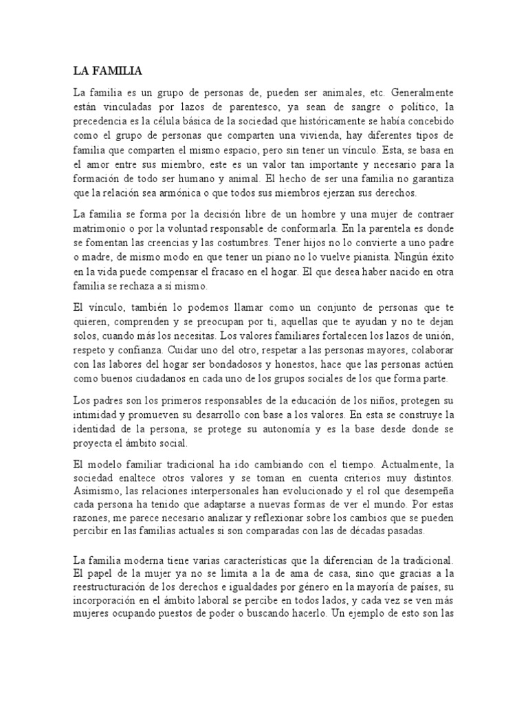 Evolución de la familia moderna | PDF | Familia | Psicología Social