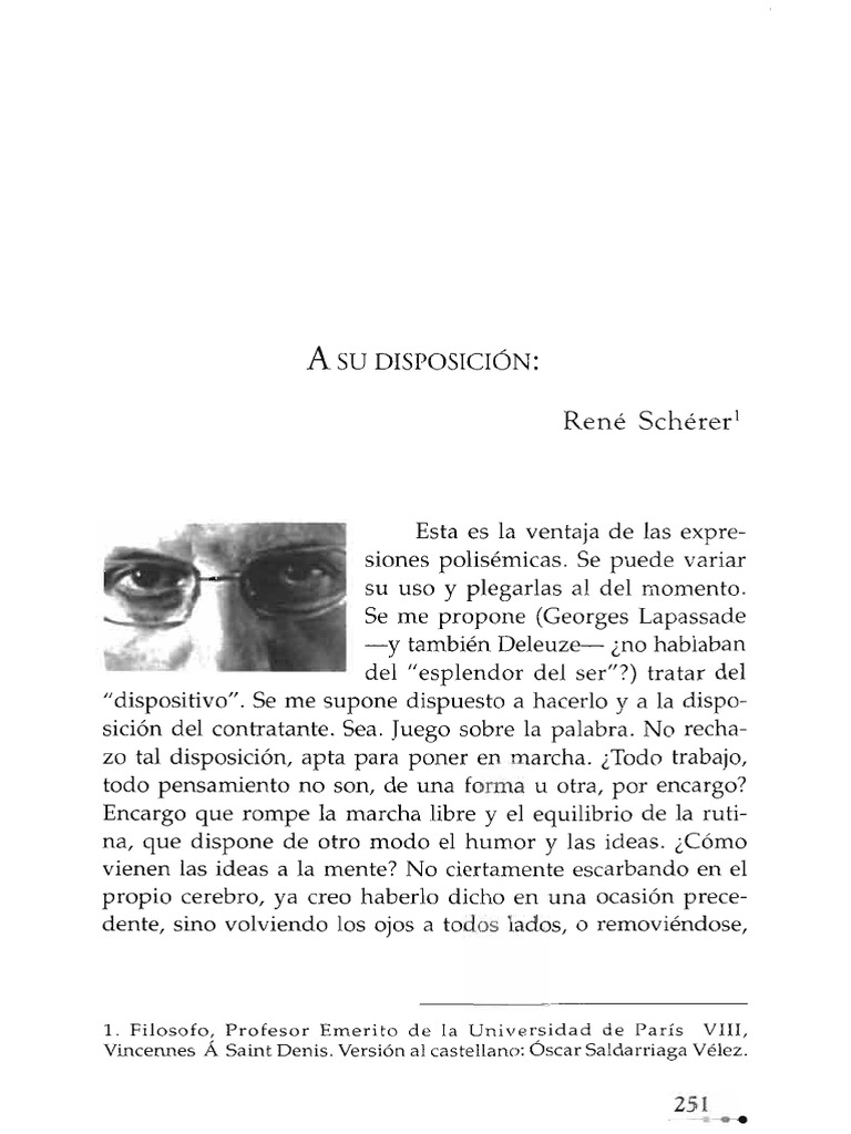 A Su Disposición - Rene Schérer | PDF