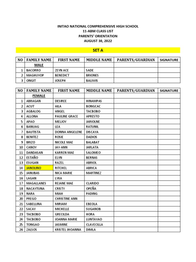 S.Y. 2022-2023 Stem 11 Attendance | PDF