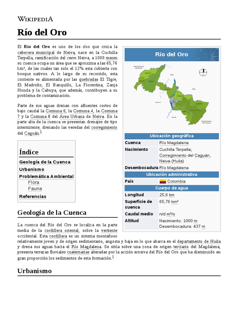 Río Del Oro | PDF | Río | Cuenca de drenaje