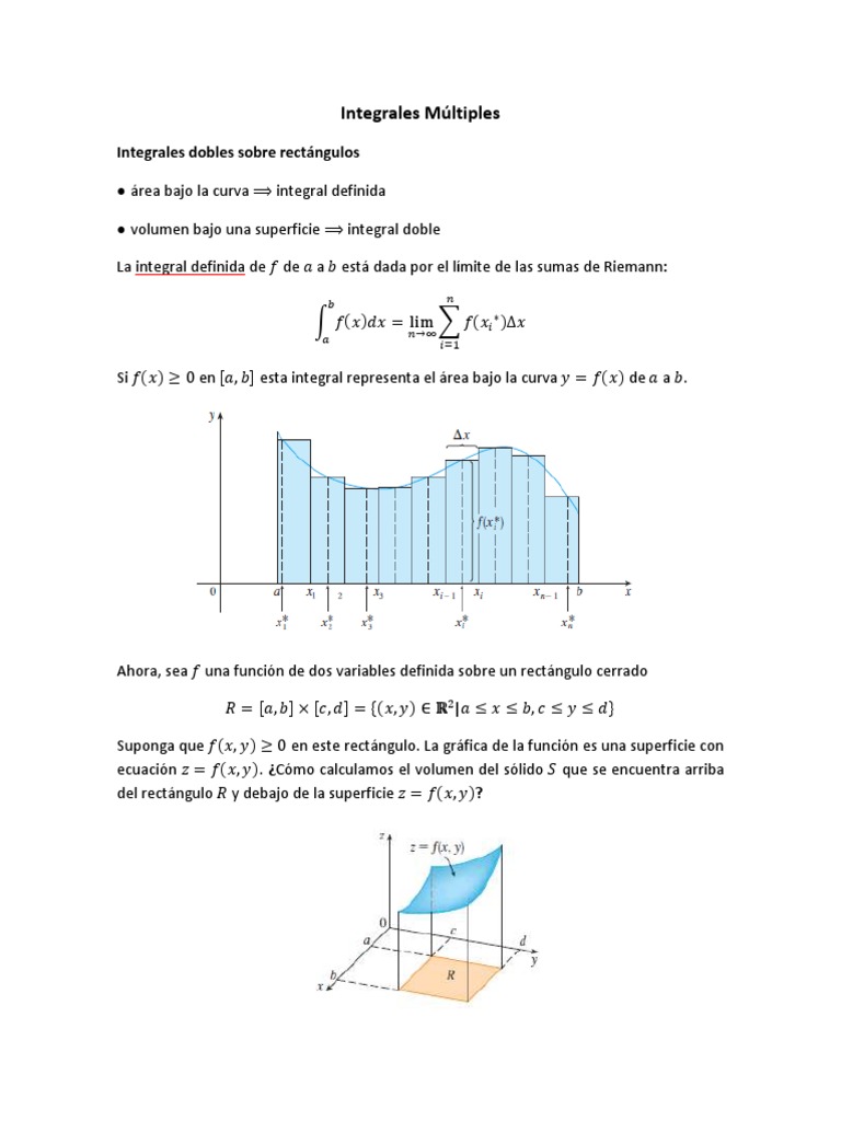 Integrales Dobles e Iteradas Sobre Rectángulos | PDF | Integral ...