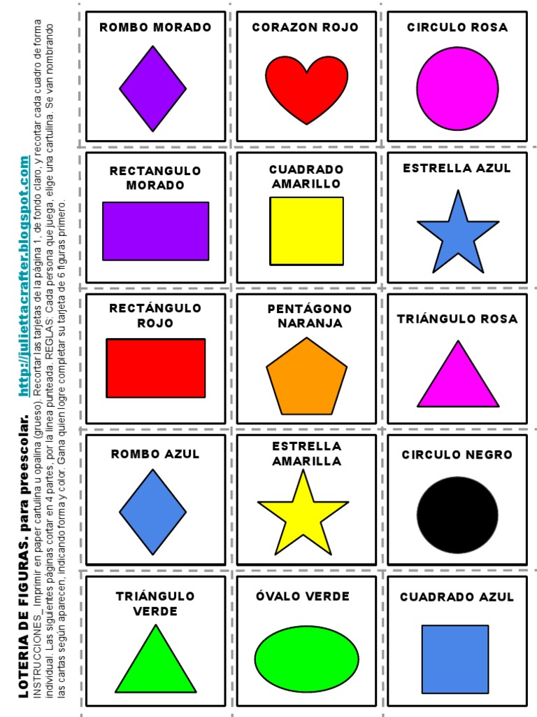 Loteria de Figuras Geométricas | PDF | Percepción visual | Diseño gráfico