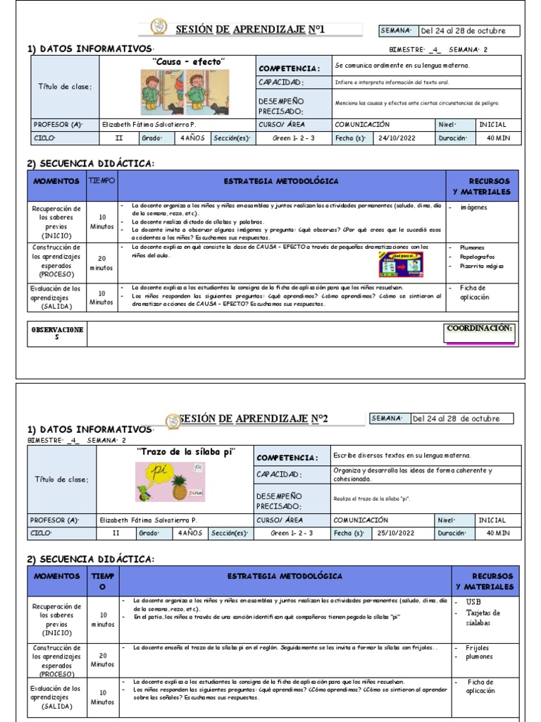 Sesiòn de Aprendizaje - Semana 2 | PDF | Evaluación | Aprendizaje