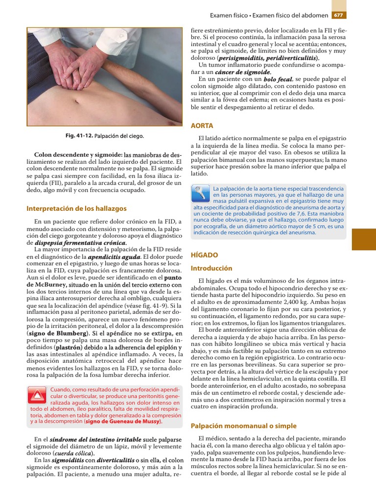 Maniobras para palpar bazo e hígado | PDF | Hígado | Abdomen