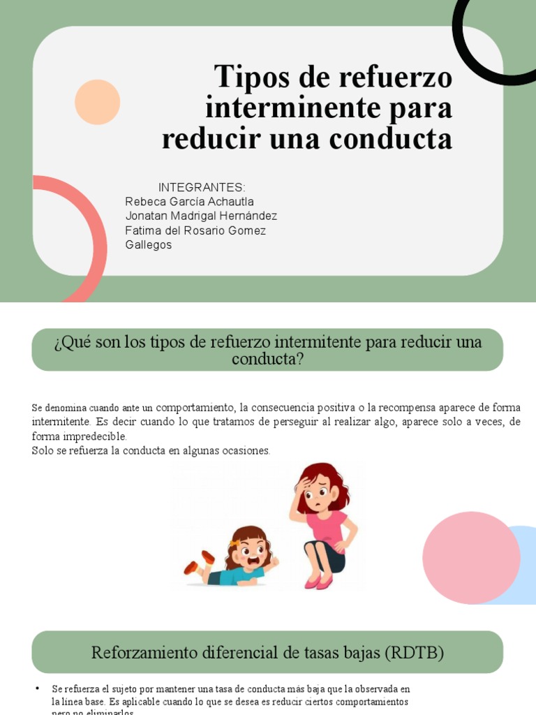Tipos de Reforzamiento Intermitente | PDF | Reforzamiento | Comportamiento