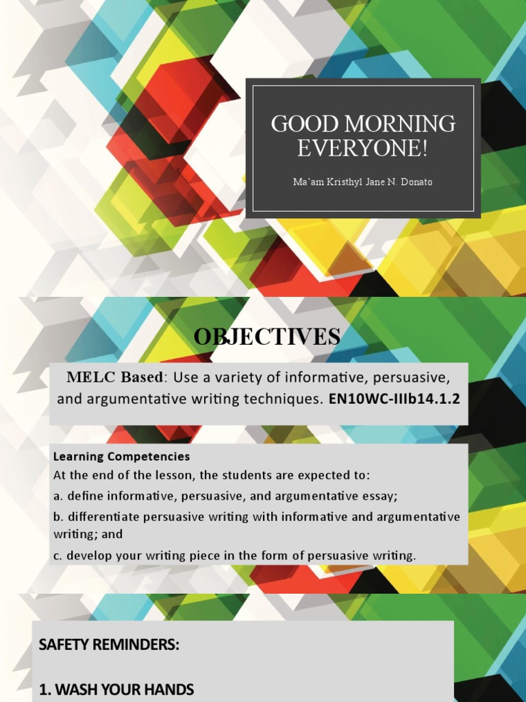 Cot 1 Donato Final | PDF | Essays | Persuasion