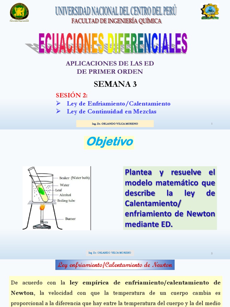 Semana 3 Sesión 2 y 3 Aplicaciones EDO Enf y Calent Mezclas y Drenado | PDF | sal | Concentración