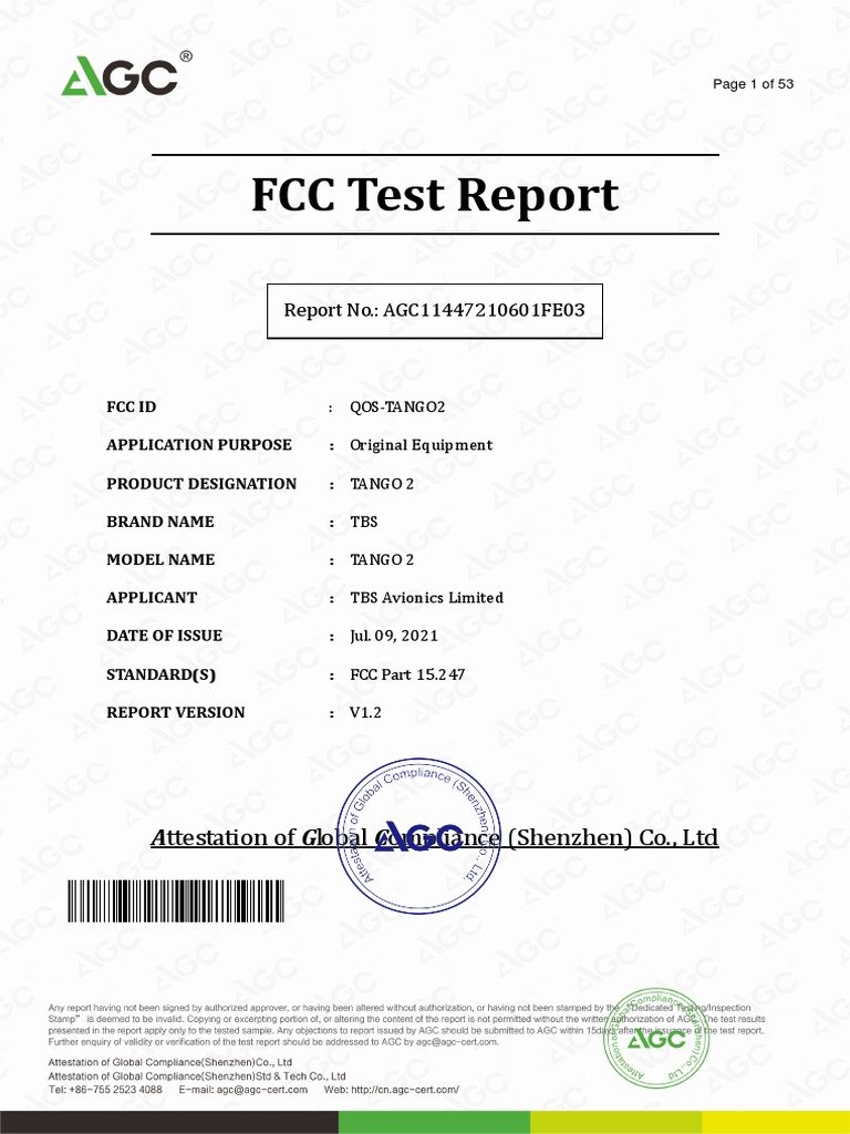 Emc Compliance Test Report | PDF | Antenna (Radio) | Bandwidth (Signal ...