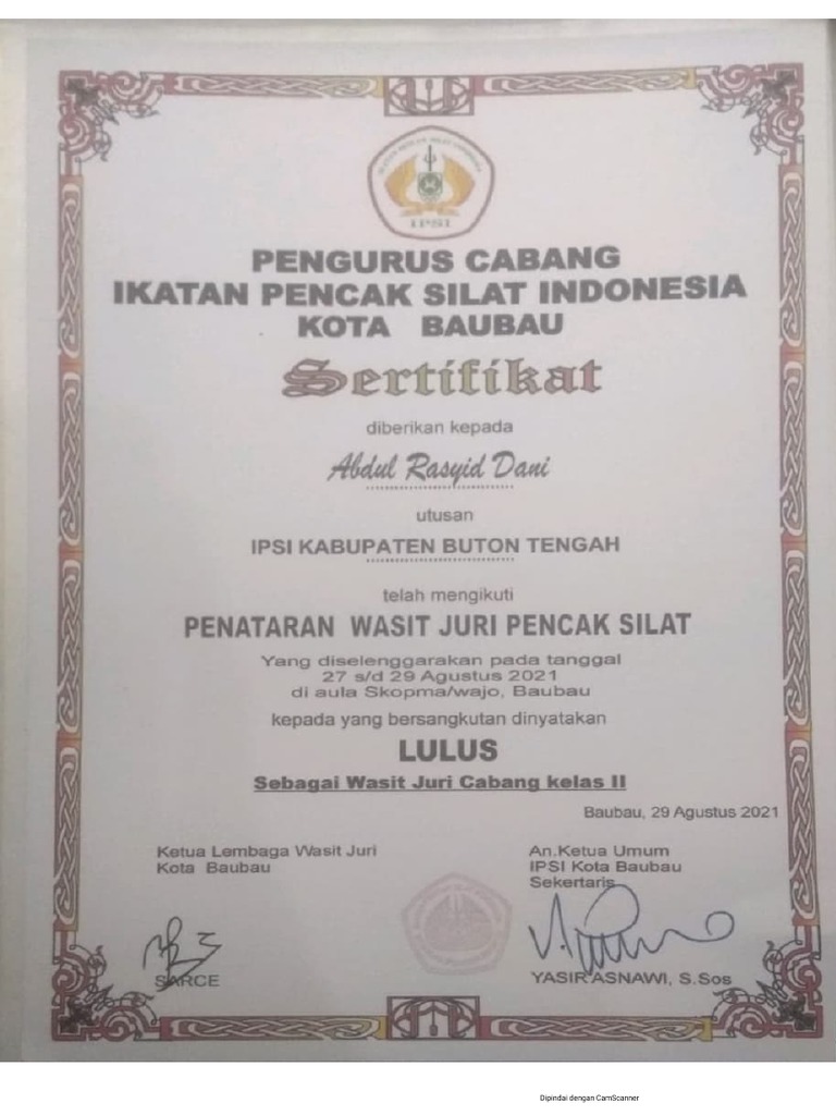 Sertifikat Silat | PDF