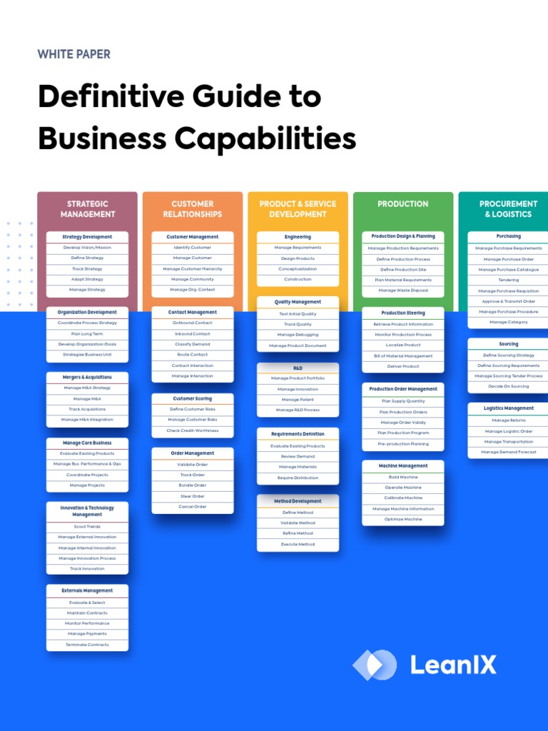 LeanIX - Whitepaper The Definitive Guide To Business Capabilities | PDF ...